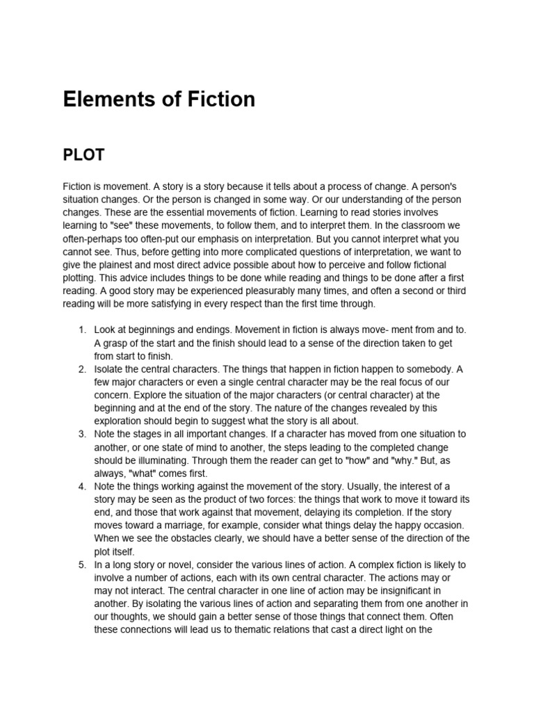 Elements of Fiction | PDF | Narration | Experience