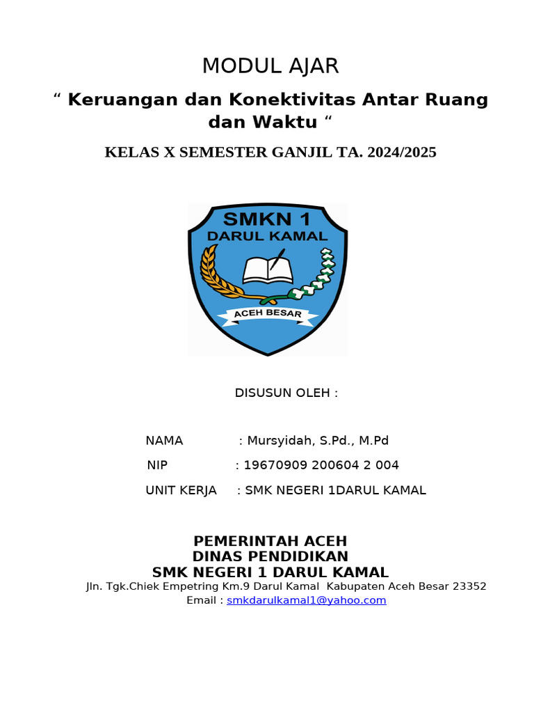 Ipas-Ruang Dan Konektivitas Antar Ruang Dan Waktu 2024-2025 | PDF