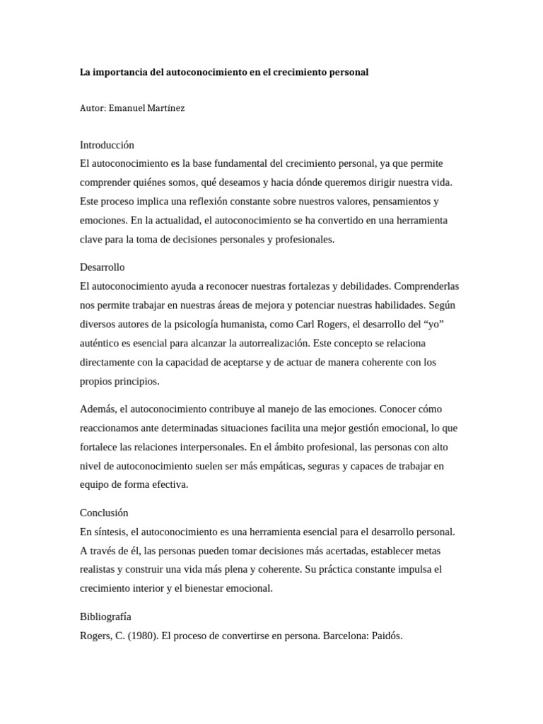 Autoconocimiento y crecimiento personal | PDF