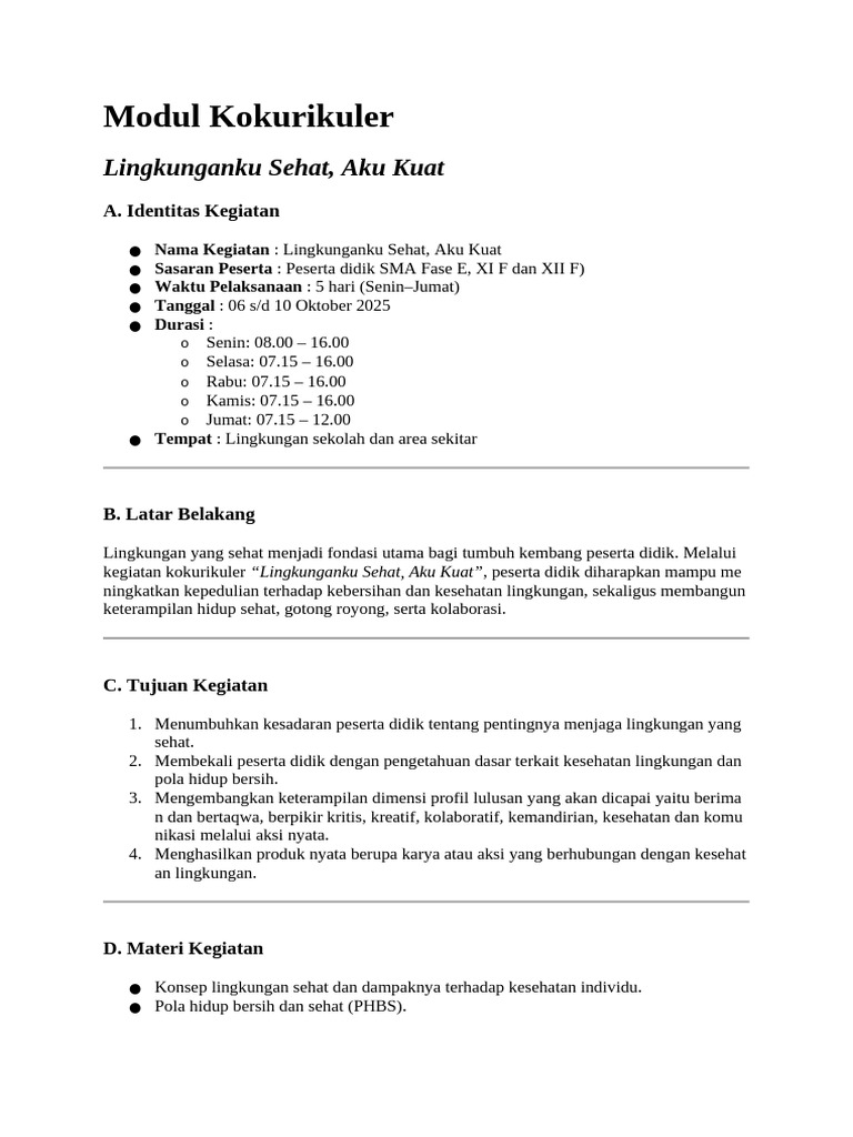 Lingkunganku Sehat, Aku Kuat | PDF