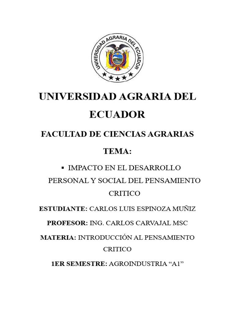 Impacto del Pensamiento Crítico en Educación | PDF | Pensamiento ...