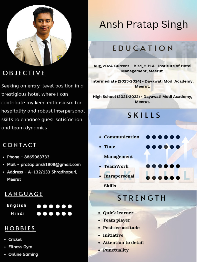 Ansh Pratap - BSC HHA 1st Year | PDF