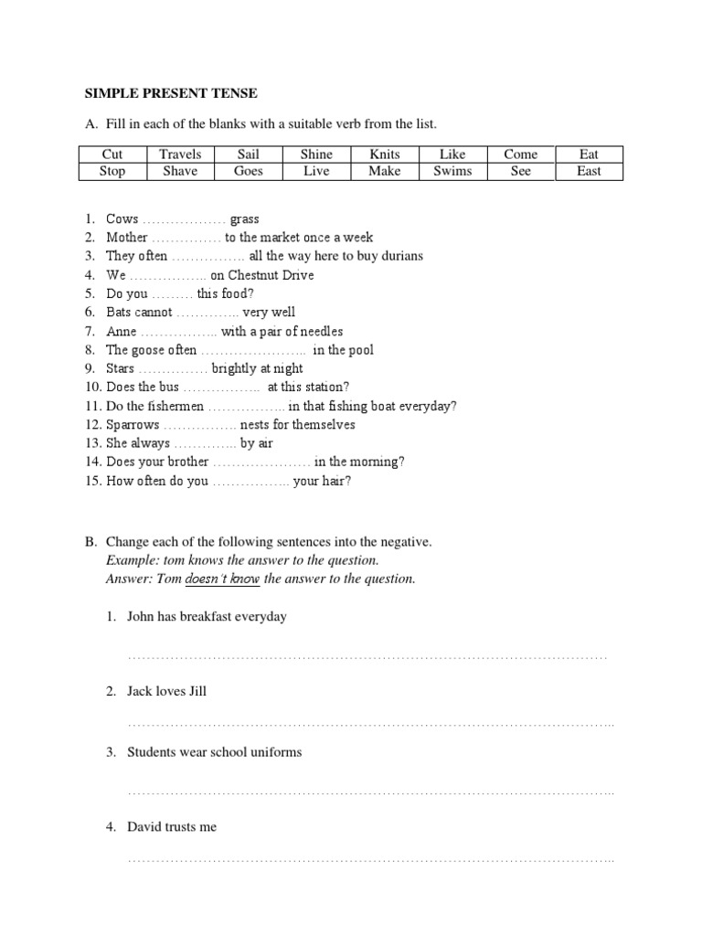Simple Present Tense and Present Cont Tense | PDF | Environment