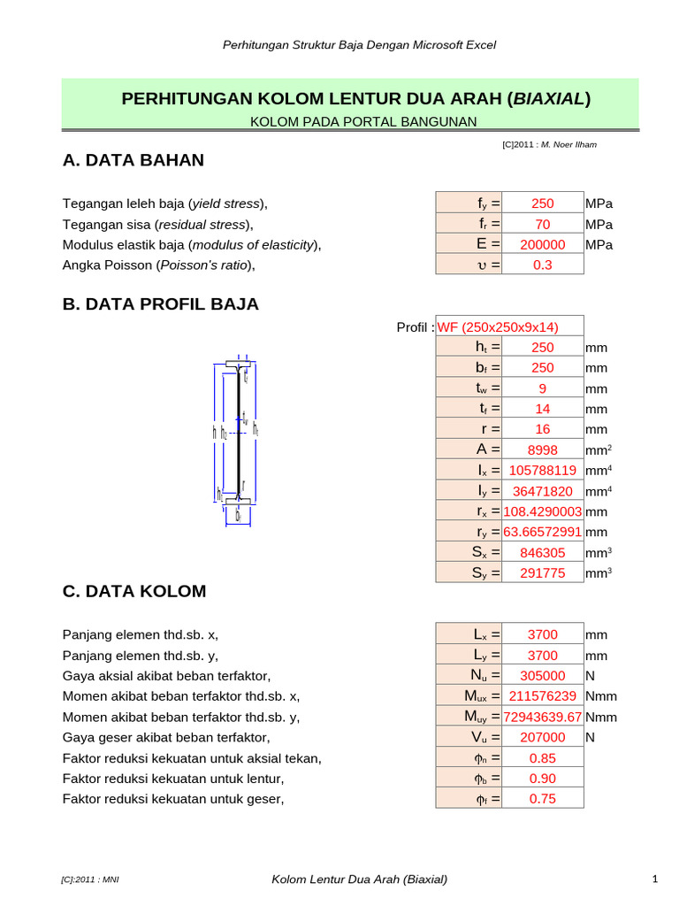 Excel Balok Kolom | PDF