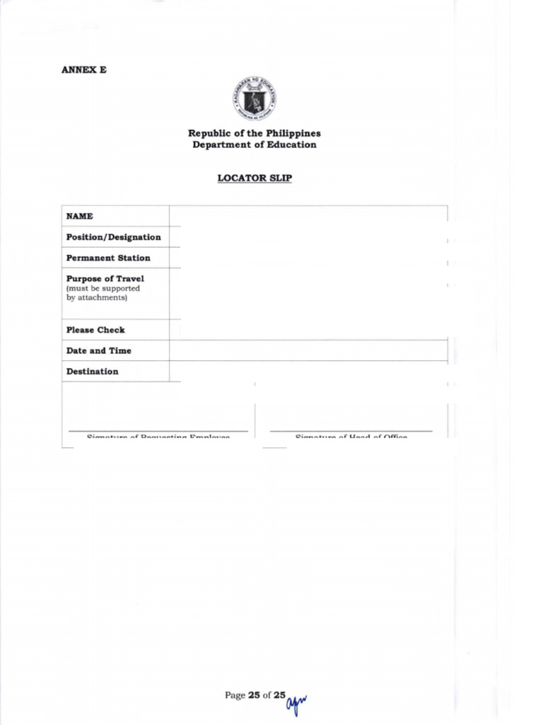 Form Locator Slip | PDF