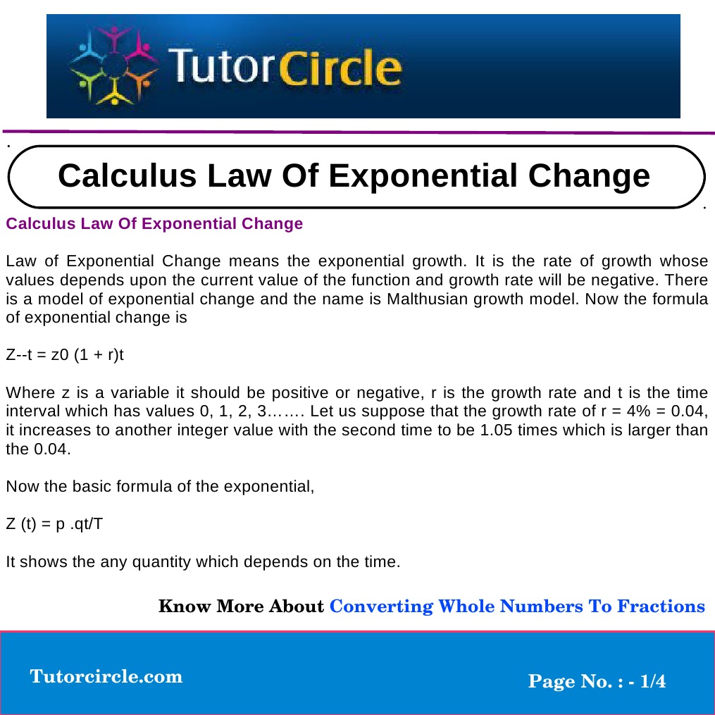 Calculus Law of Exponential Change | PDF | Mathematical Objects ...