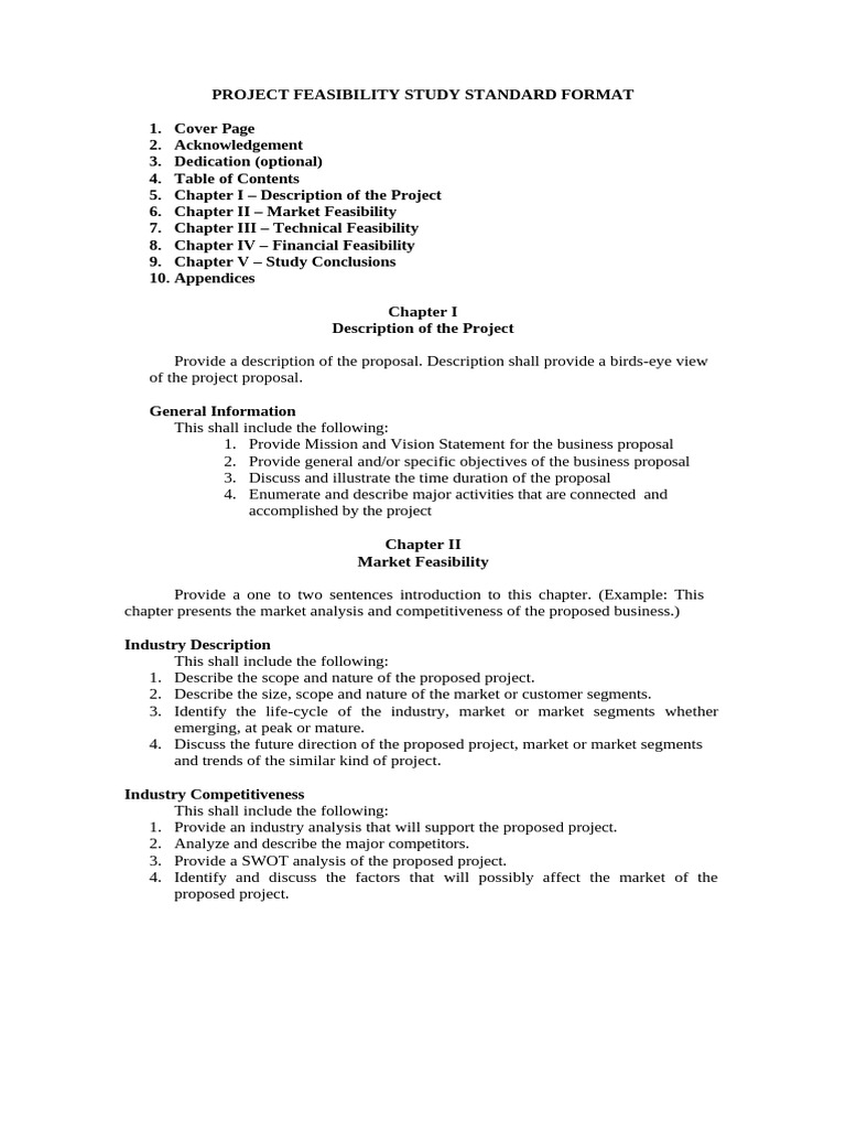 Sample Feasibility Study Format 2 | PDF | Marketing | Marketing Strategy