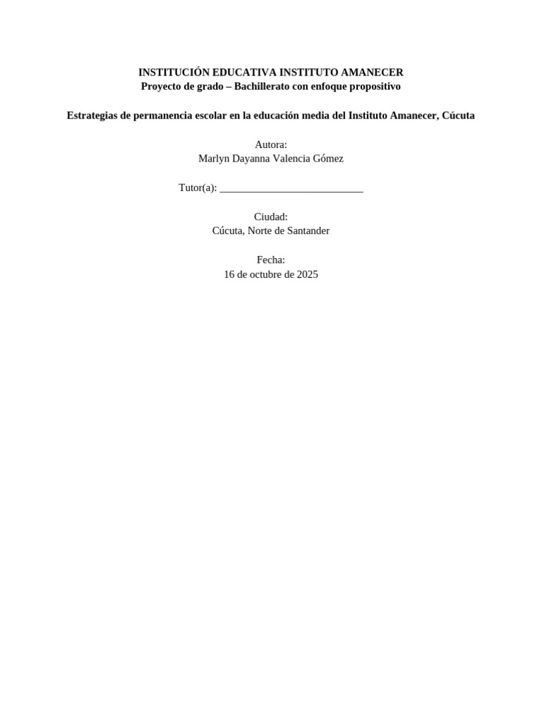 Proyecto Completo Marlyn Valencia Gomez | PDF