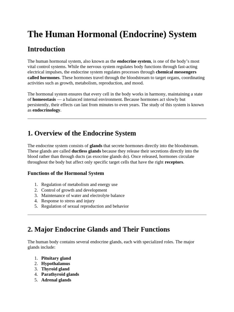 Understanding the Human Endocrine System | PDF | Endocrine System ...