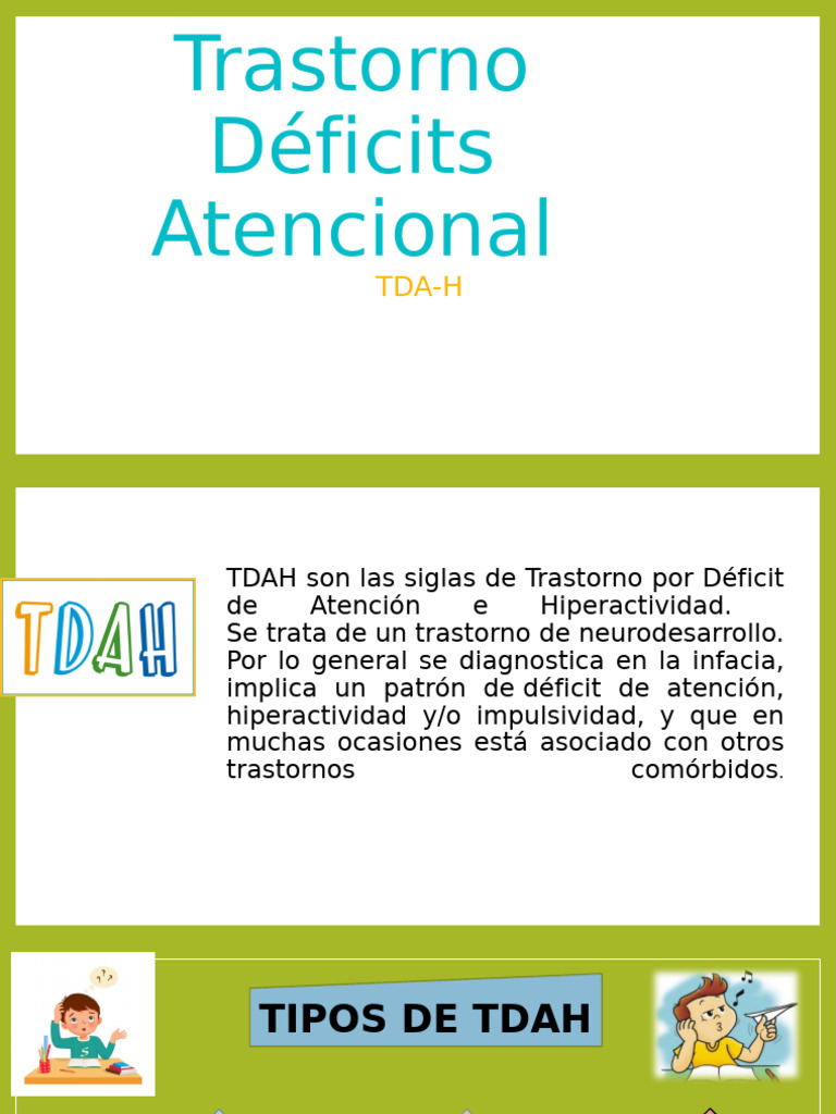 TDAH: Trastorno y Tipos Esenciales | PDF | Desorden hiperactivo y ...