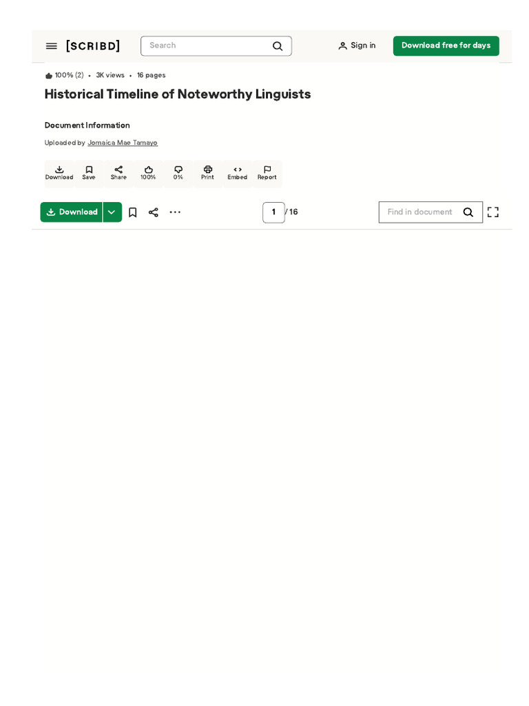 Noteworthy Linguists Timeline | PDF