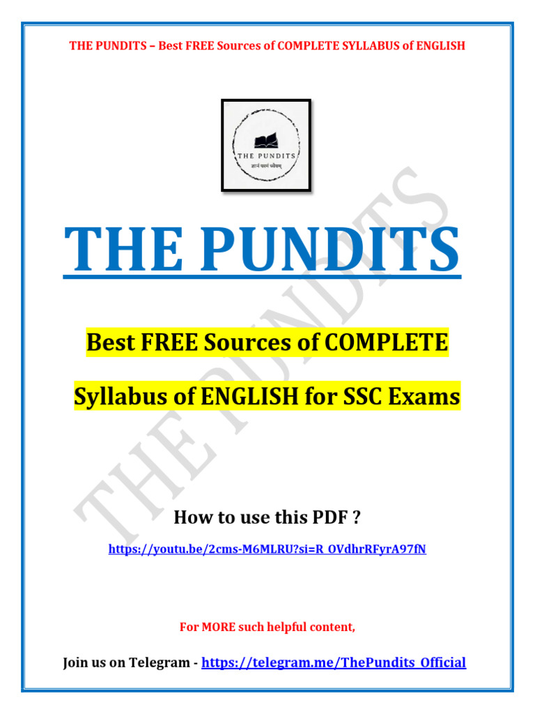 English - Best Sources by The Pundits | PDF | English Language ...