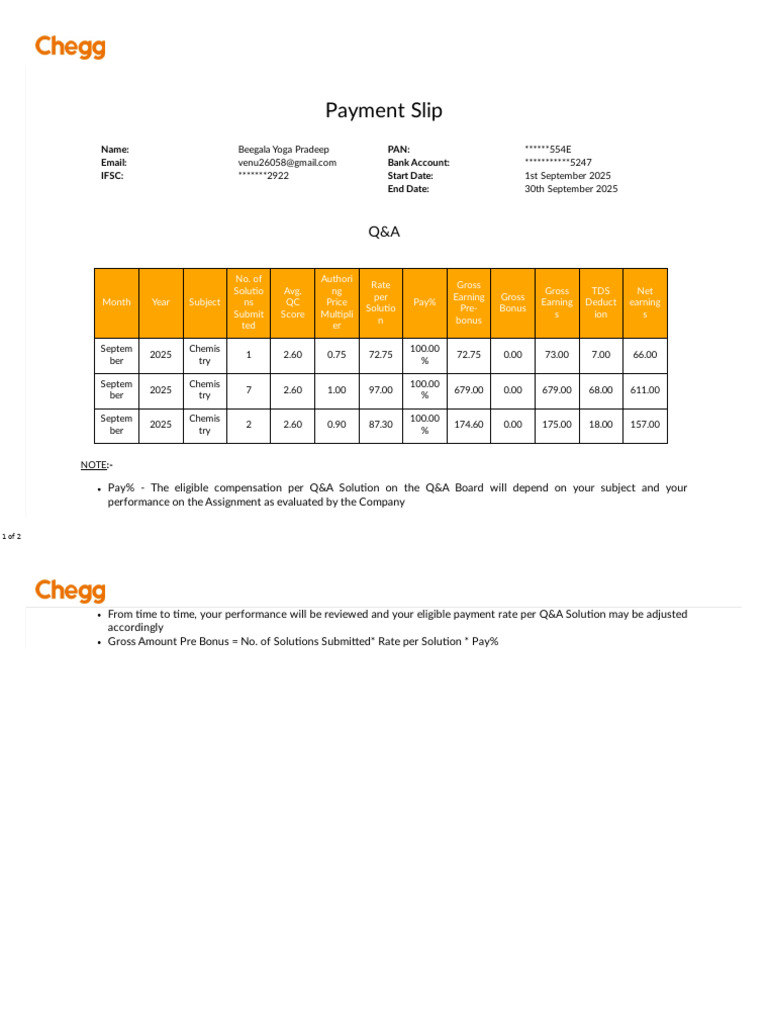 September 2025 Payment Slip Summary | PDF | Taxes | Government Finances