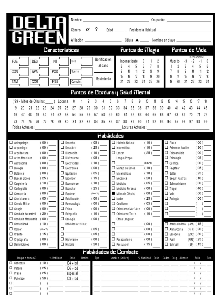Ficha Delta Green | PDF