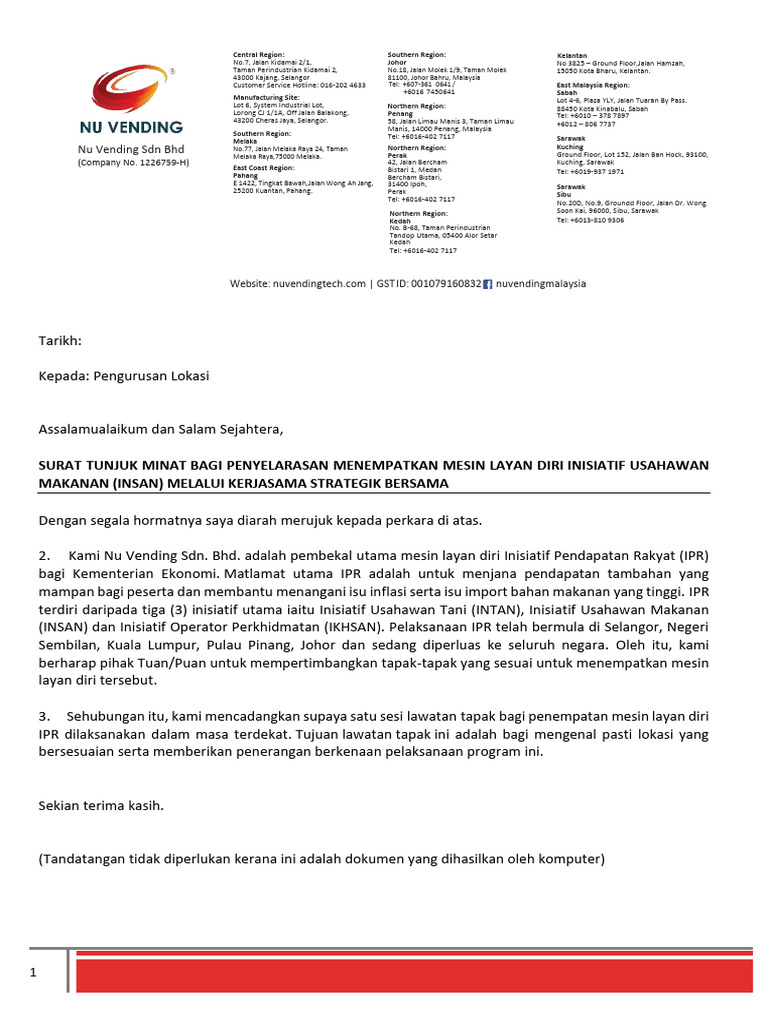 Surat Tunjuk Minat (IPR) | PDF