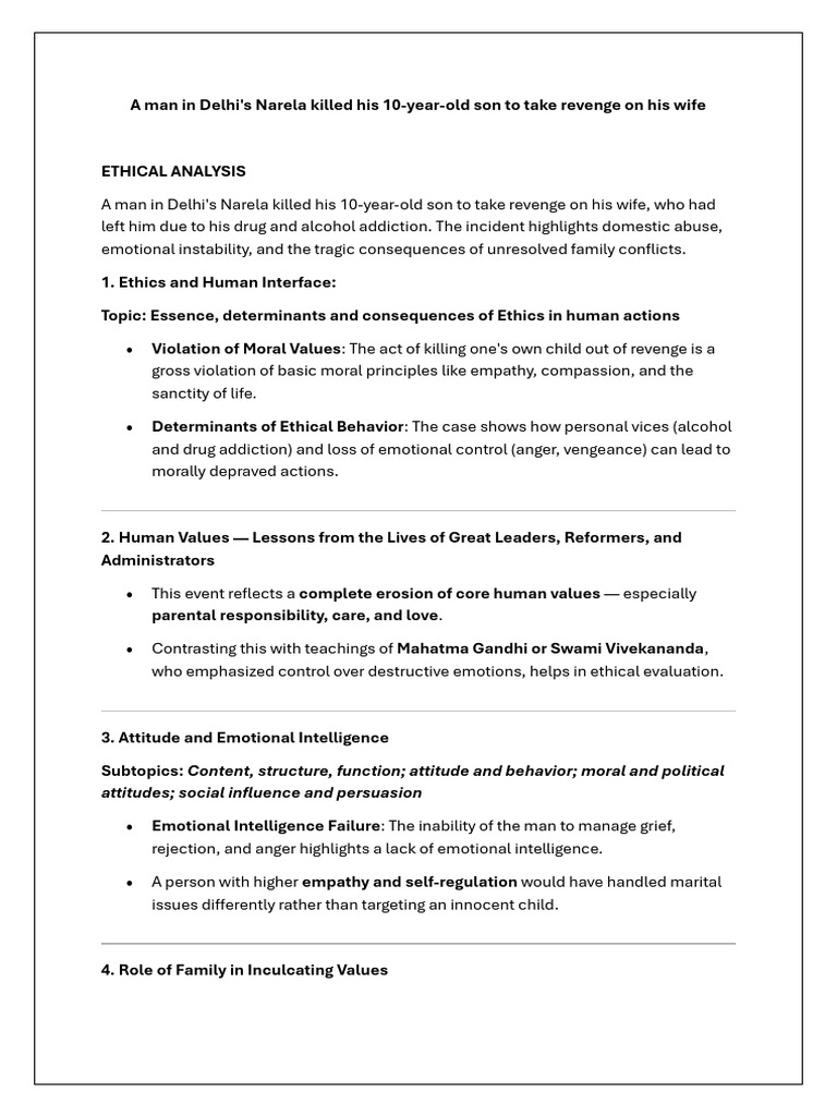 A Man in Delhi - Ethics Examples | PDF
