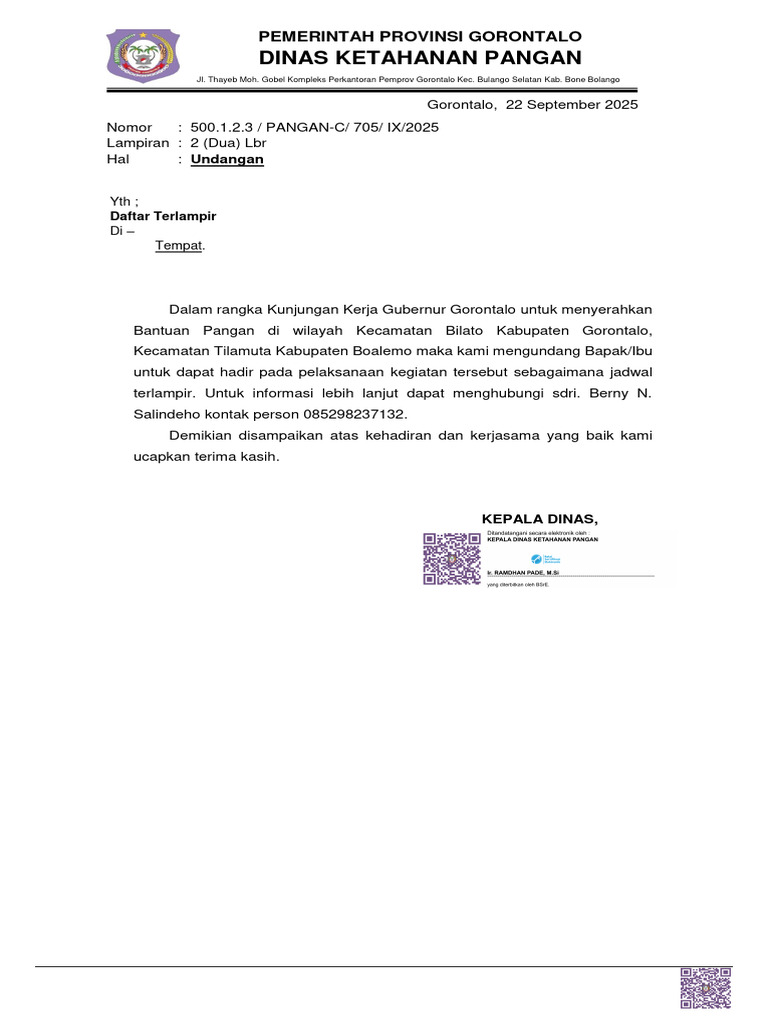 Undangan Sekaligus Pemberitahuan Penypdrp Di Kabgor Boalemo Rabu 24 ...