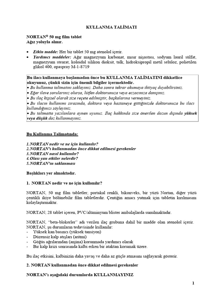 Nortan 50 MG Film Tablet KT | PDF