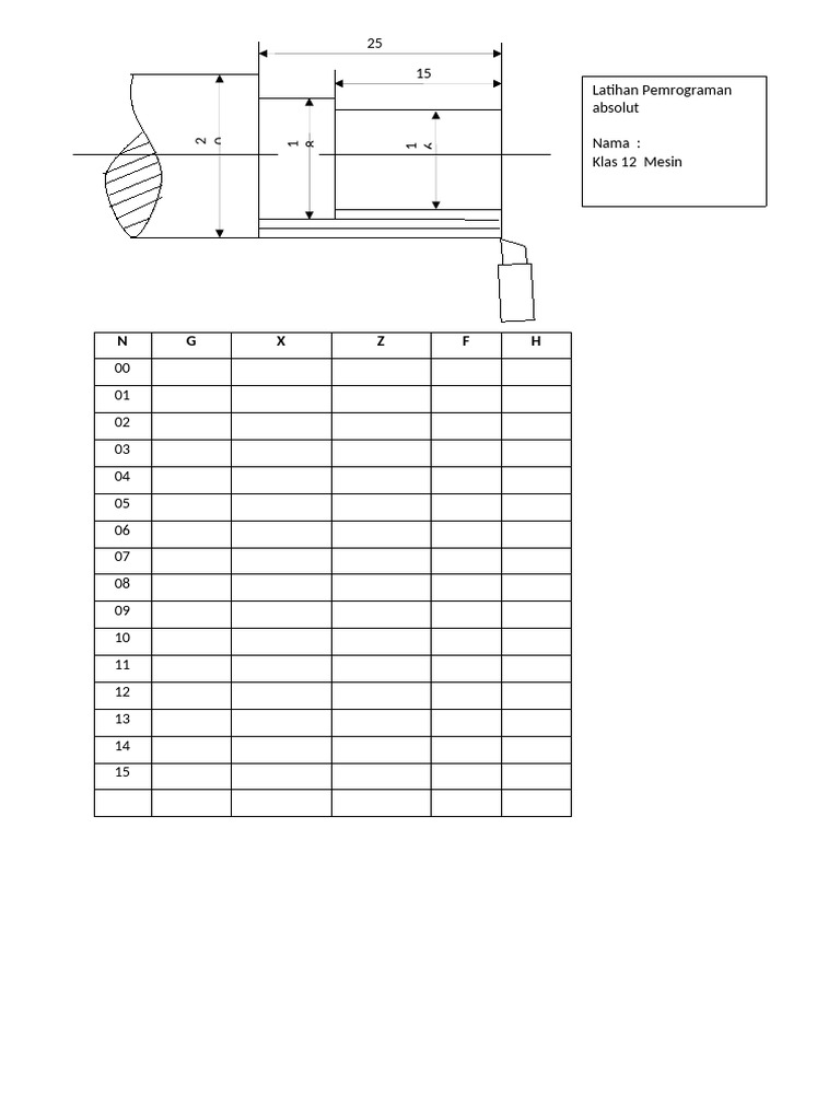 Contoh Pemrograman CNC | PDF