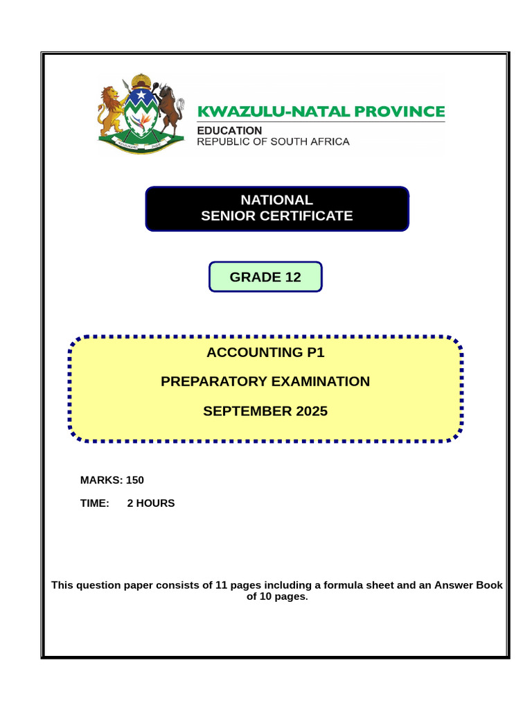 Grade 12 Accounting P1 Exam Paper 2025 | PDF | Dividend | Depreciation