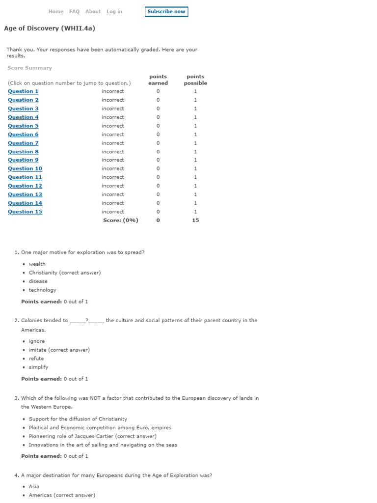 Quia - Age of Discovery (WHII.4a) | PDF