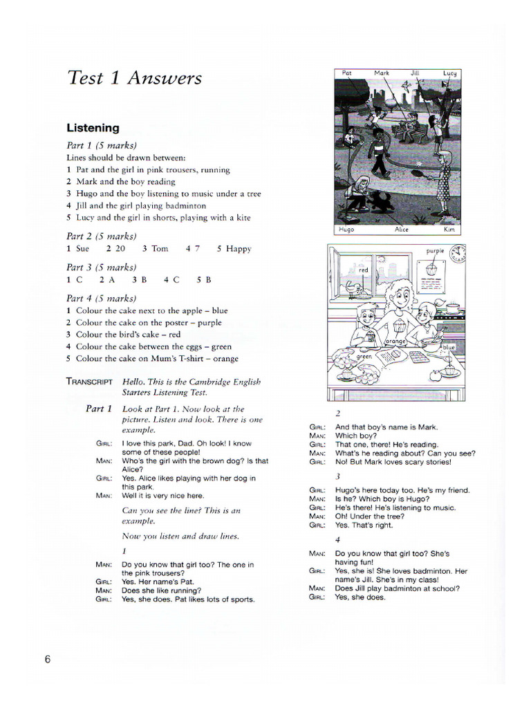Starters 2 Answer Booklet Removed | PDF
