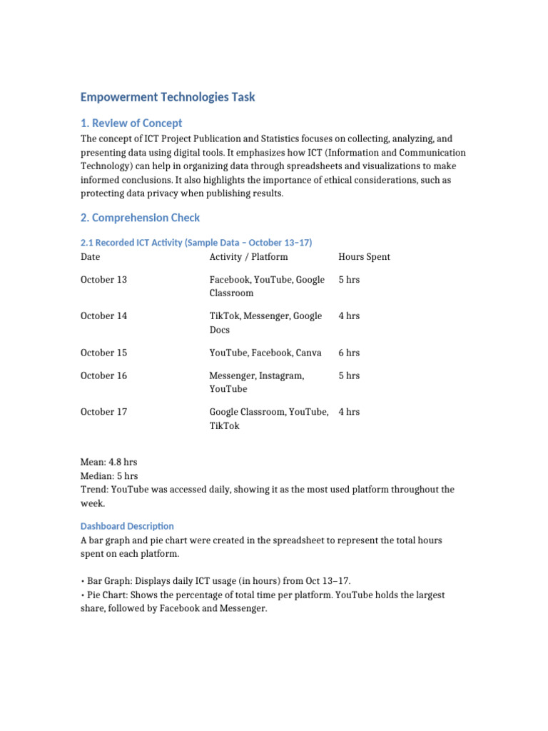 ICT Data Analysis and Visualization Guide | PDF | Data | Chart