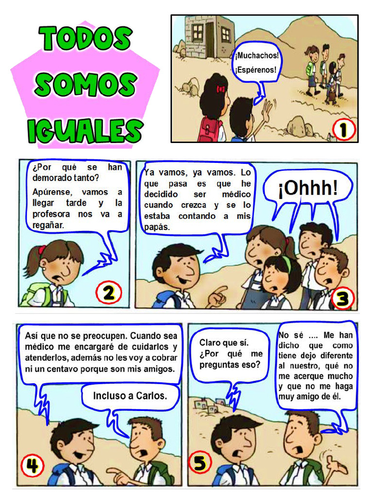 Ficha Leemos Una Historieta Todo Somos Iguales Maestra Janet Pdf