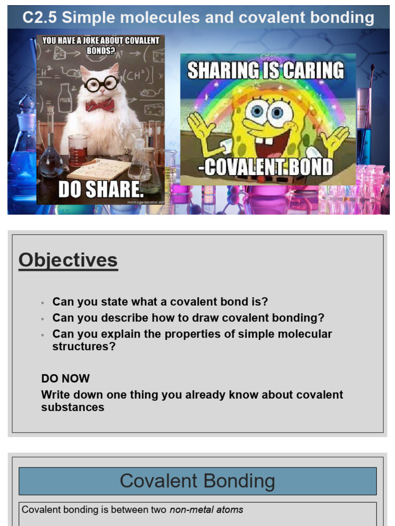 C2.5 Simple Molecular and Covalent Bonding | PDF