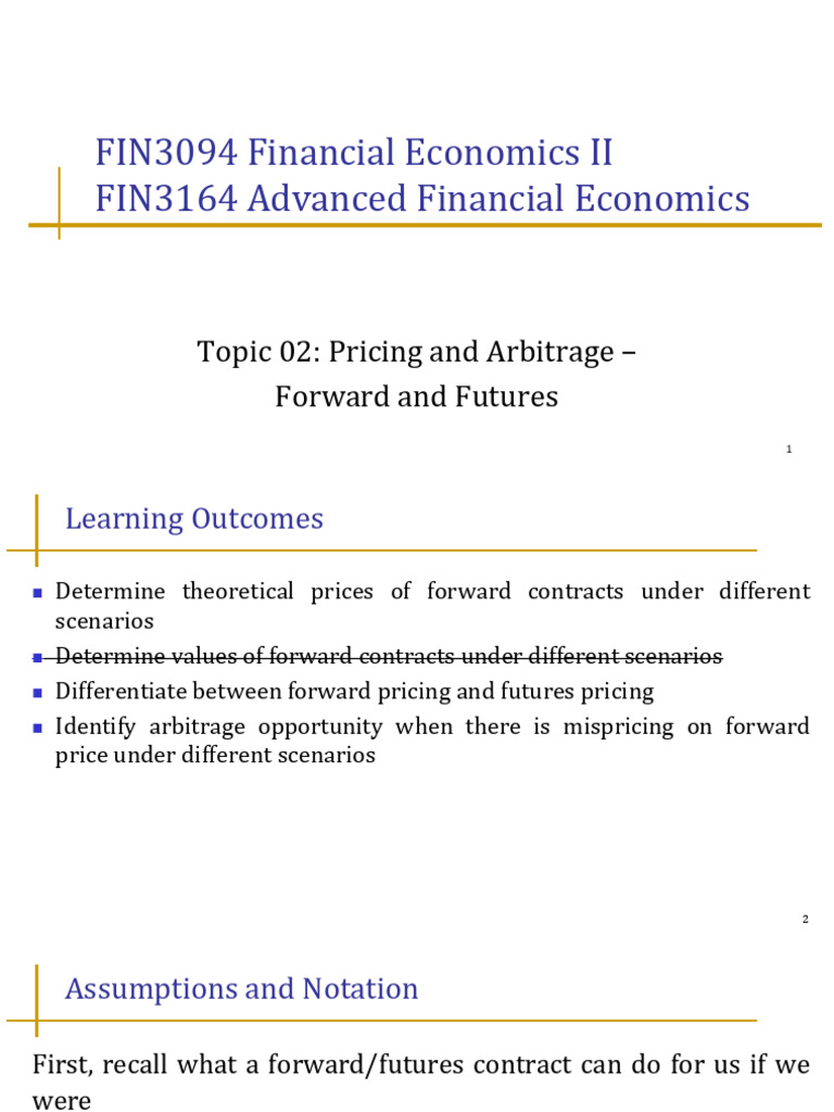 Forward and Futures Pricing Strategies | PDF | Futures Contract | Arbitrage