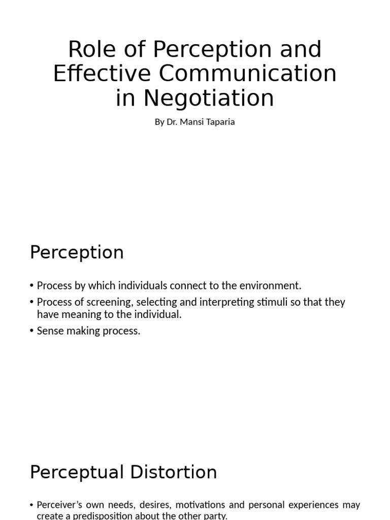 Role of Communication | PDF | Perception | Communication