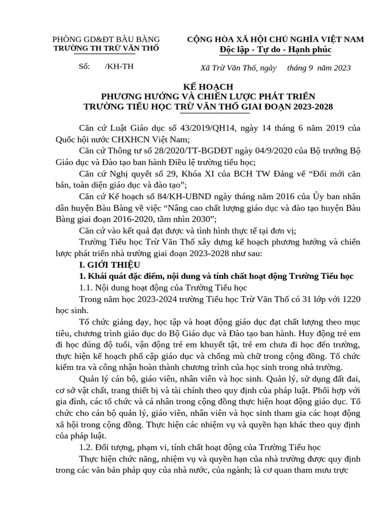 Phương Hướng Chiến Lược 23-28 Tvt | PDF
