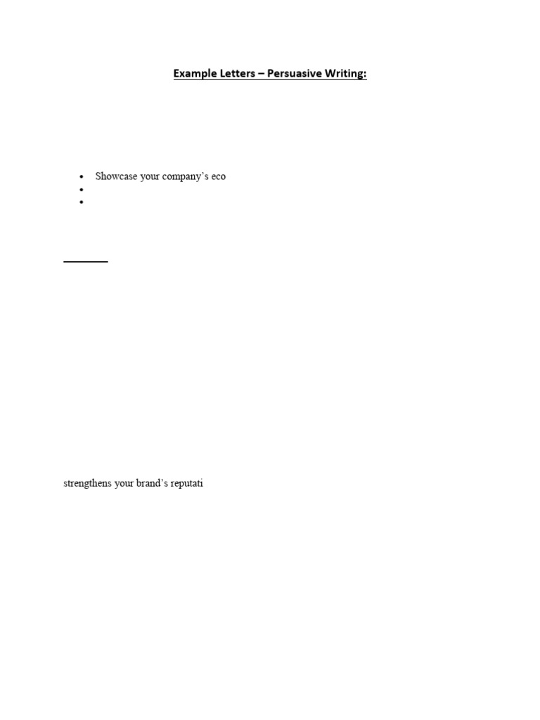 Example Letters - Persuasive Writing (AMM) | PDF | Textiles ...
