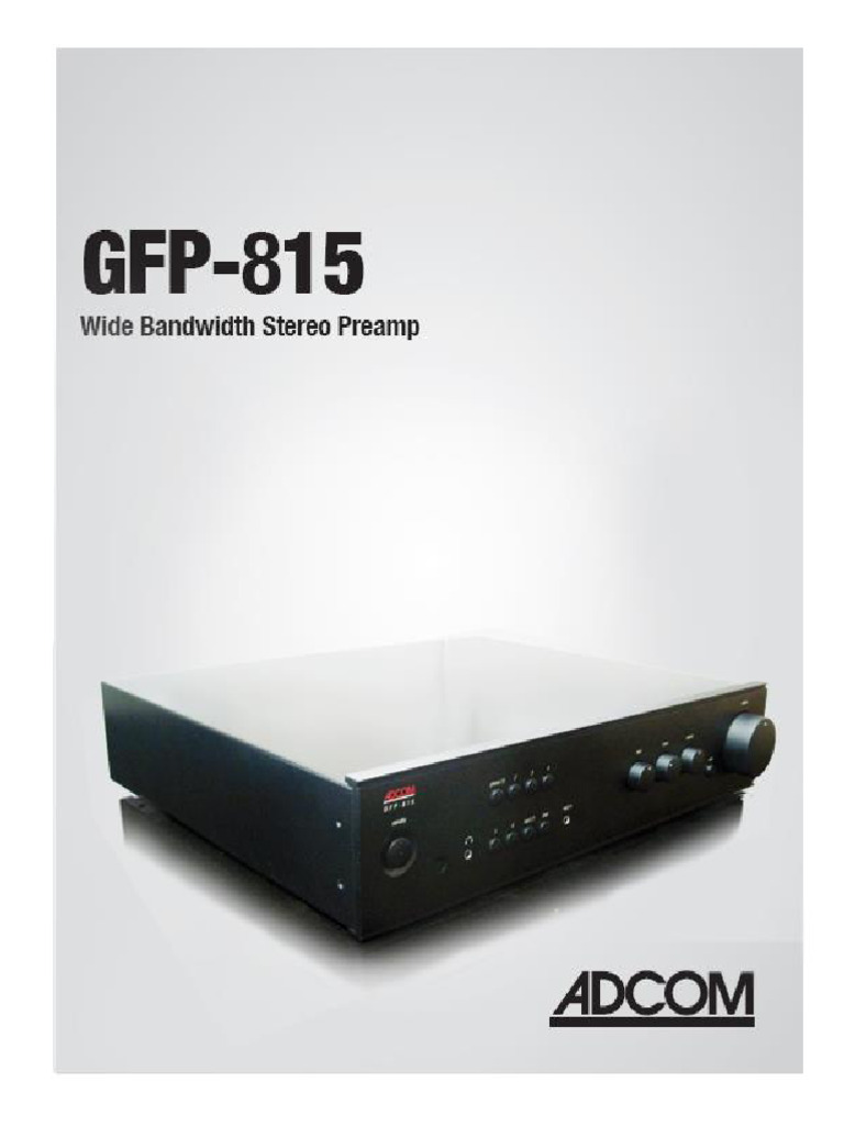 GFP 815 Manual | PDF | Amplifier | Electrical Engineering