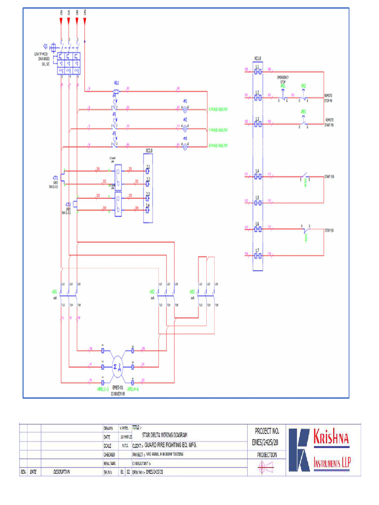 Circuit Dia For VFD and Star Delta Krishna | PDF
