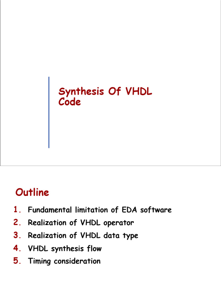 Synthesis VHDL Constructs-Print | PDF | Logic Synthesis | Computational Complexity Theory
