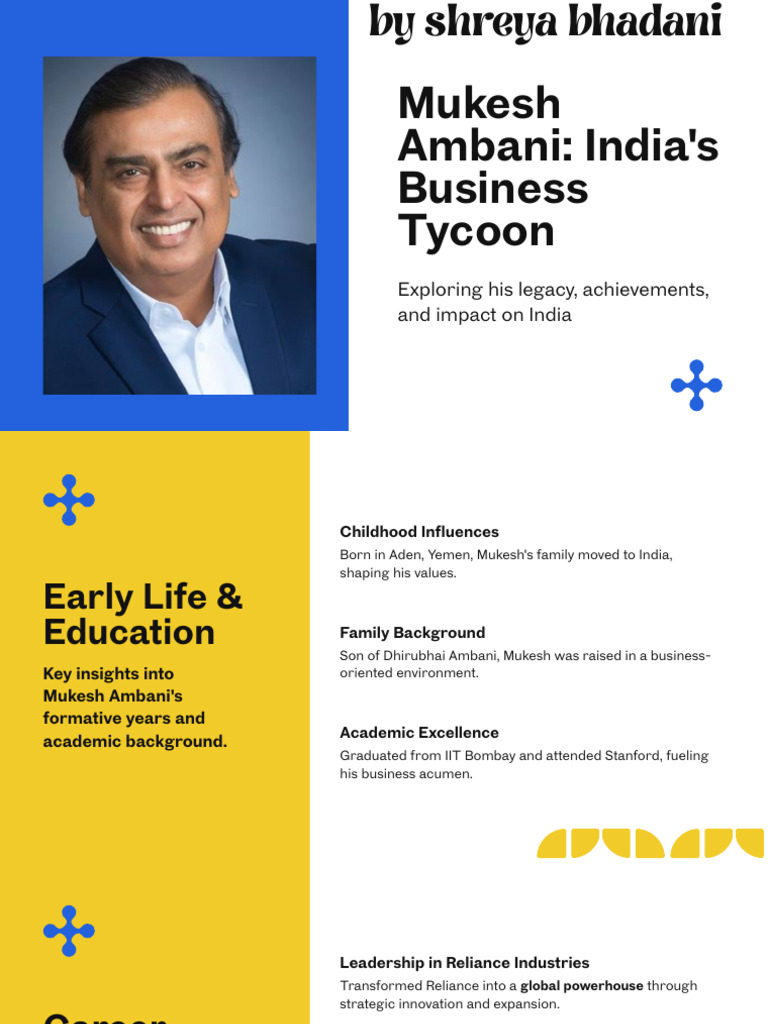Presentation - Mukesh Ambani India's Business Tycoon | PDF