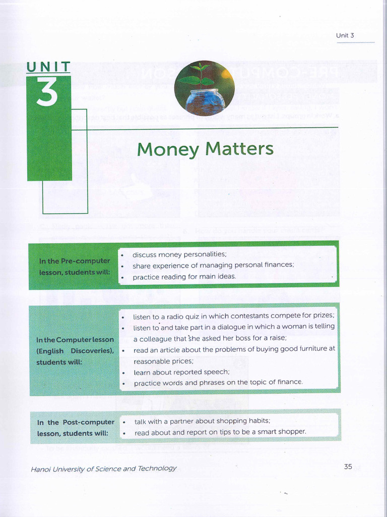 Unit 3 Money Matters | PDF