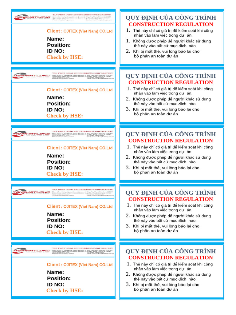 Visitor Card TPL | PDF