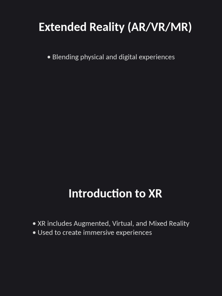 Extended Reality Presentation Pdf