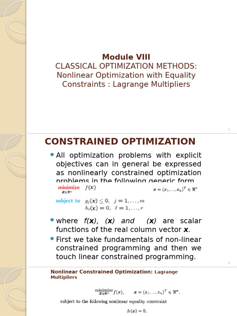Optimization Unit I Week8 | PDF | Mathematical Optimization | Applied Mathematics