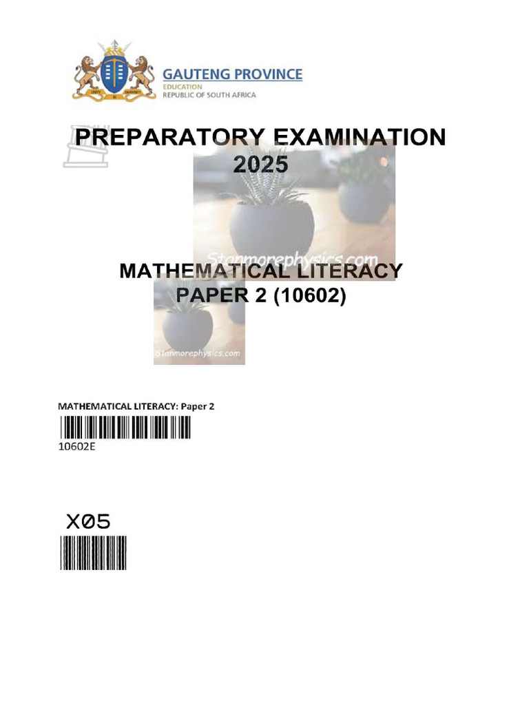 GP Maths Literacy Grade 12 September 2025 P2 and Memo | PDF