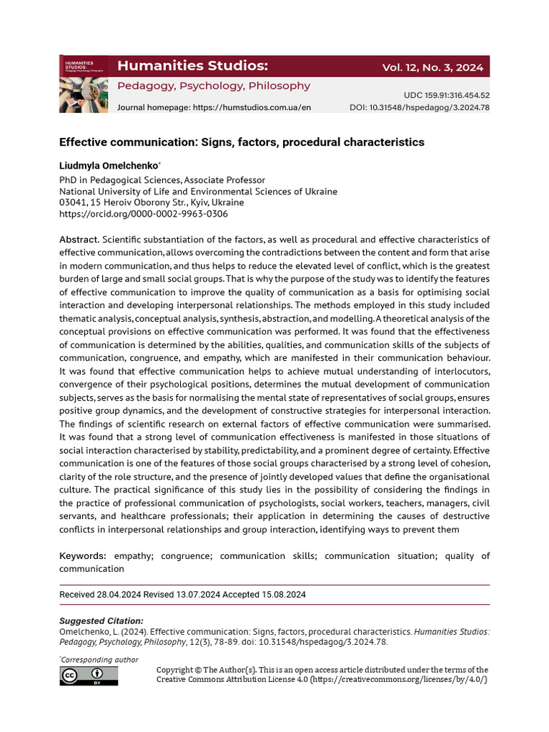 Effective Communication Factors and Traits | PDF | Communication | Empathy
