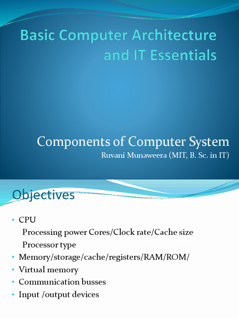 Key Components of Computer Systems | PDF