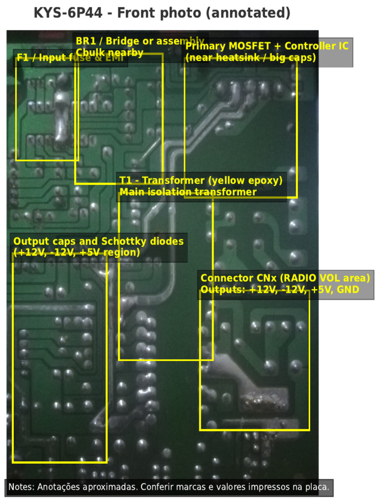 KYS-6P44 Power Supply Schematic Guide | PDF | Rectifier | Electrical ...