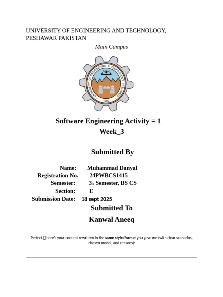 Software Engineering Activity Aizaz 1418 | PDF | Agile Software ...