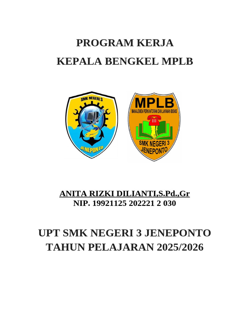 Program Kerja MPLB Tahun 2025/2026 | PDF