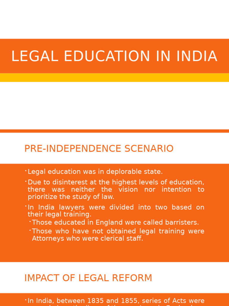 Evolution of Legal Education in India | PDF | Legal Education