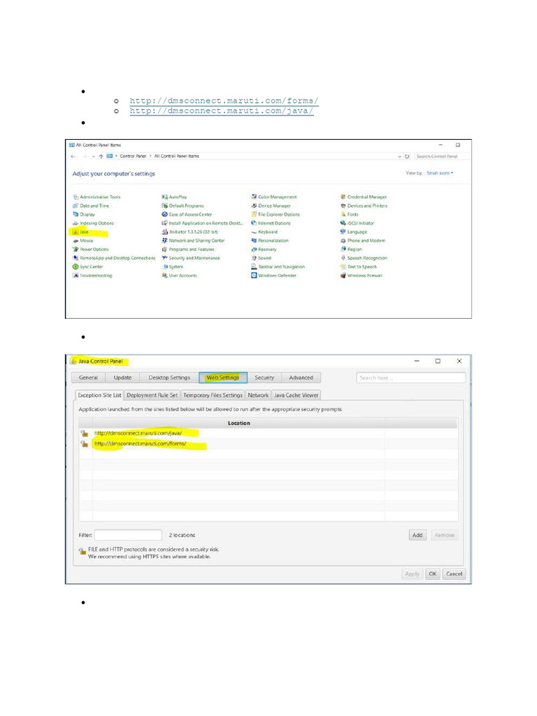 Configure Java Settings | PDF