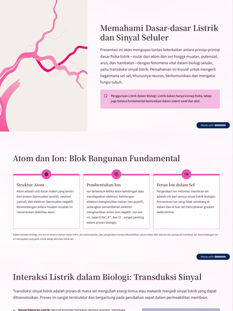 Sinyal Listrik dalam Biologi Seluler | PDF